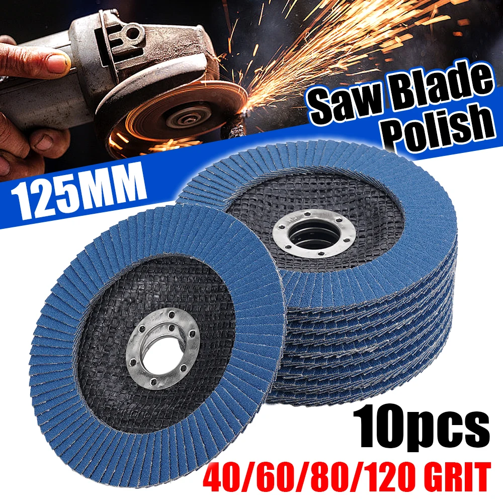 10Pcs 5" 125mm Angle Grinder Sanding Discs 40/60 Grit Grinding Wheel ...