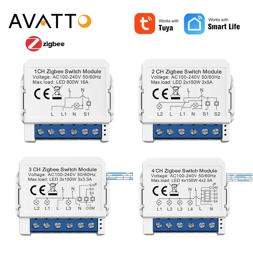 AVATTO-Tuya-Smart-Zigbee-Light-Switch-Module-1-2-3-4-Gang-110V-220V ...