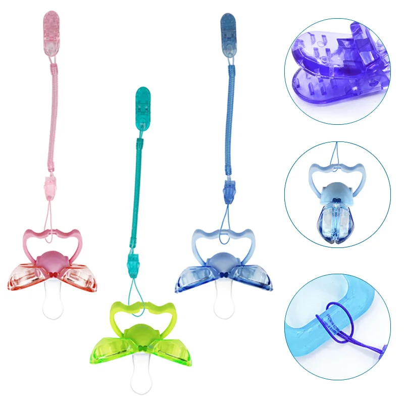 3pcs/set Pacifier And Pacifier Chain Set Baby Pacifier With Dust Cover ...