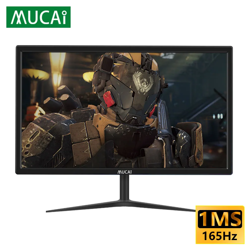 MUCAI 24 인치 게임용 모니터, 165Hz 조명 스크린, 144Hz 디스플레이, 컴퓨터 HDMI 호환, VGA 전원 ...