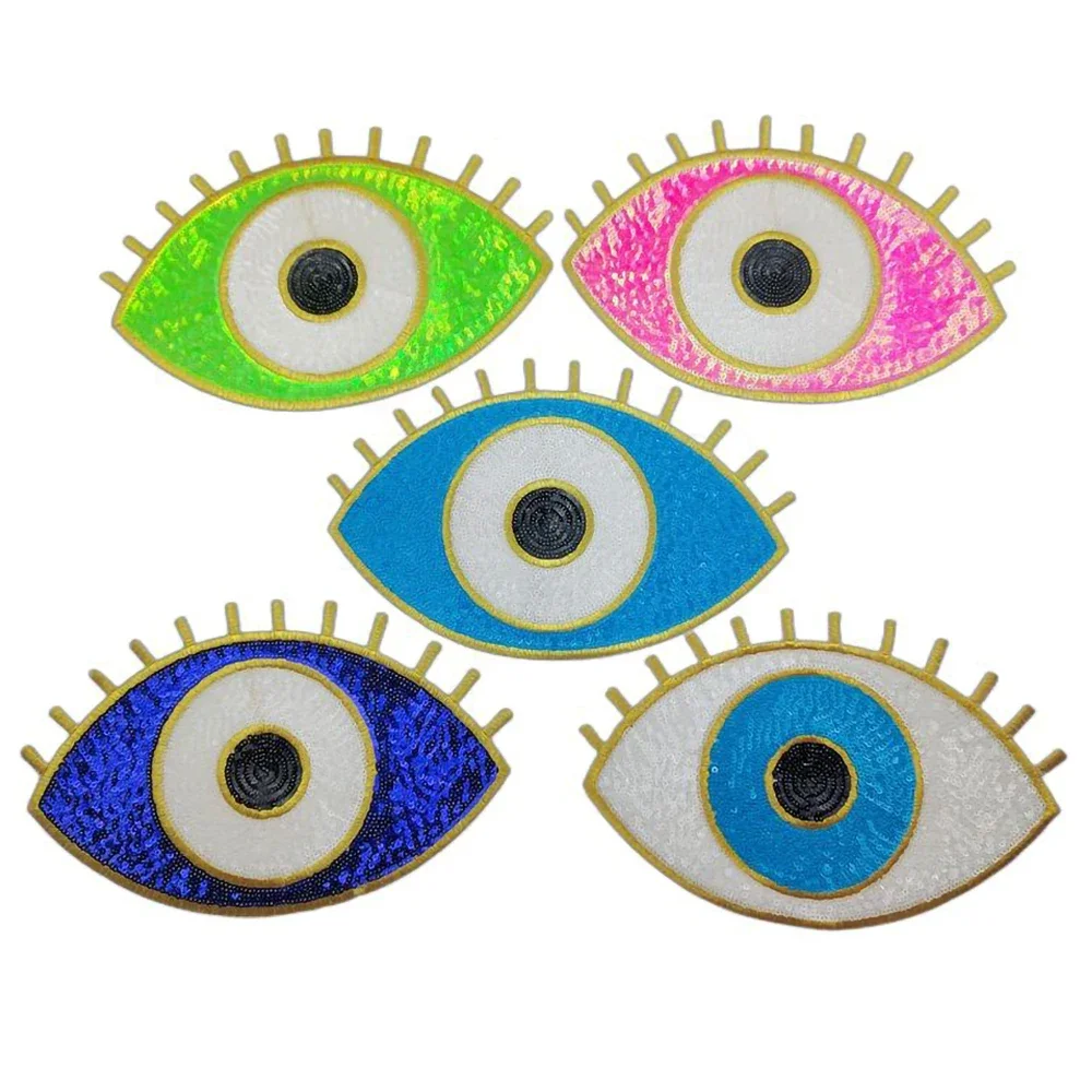 Evil-Eye-Patch-Sequined-Hand-Embroidered-Sticker-for-Clothing-Iron-on ...