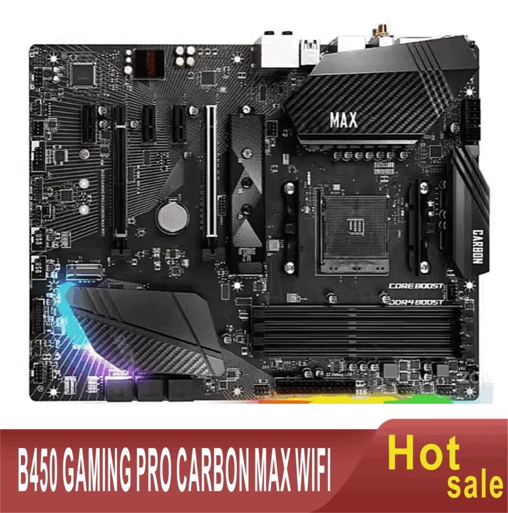 B450-GAMING-PRO-CARBON-MAX-WIFI-128GB-M-2-SATA-III-AM4-DDR4-ATX-B450 ...