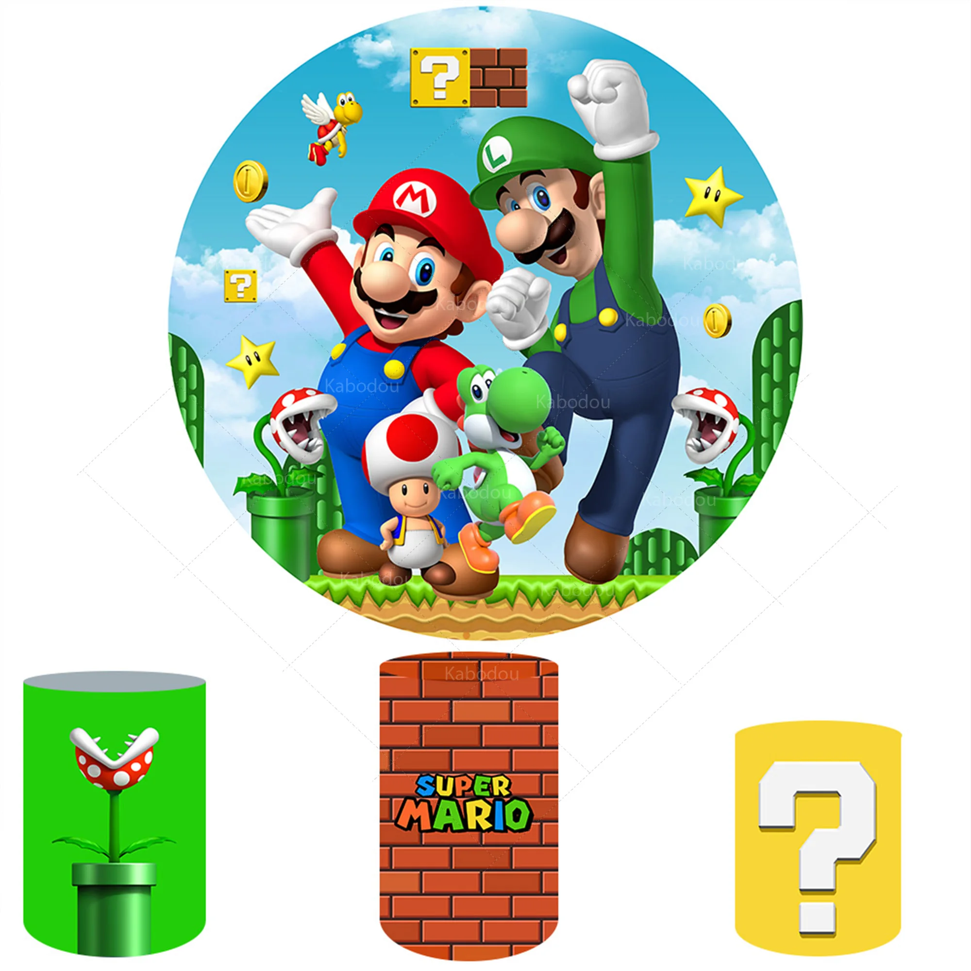 Game-Super-Mario-Backdrop-Round-Covers-Boys-Birthday-Party-Decoration ...