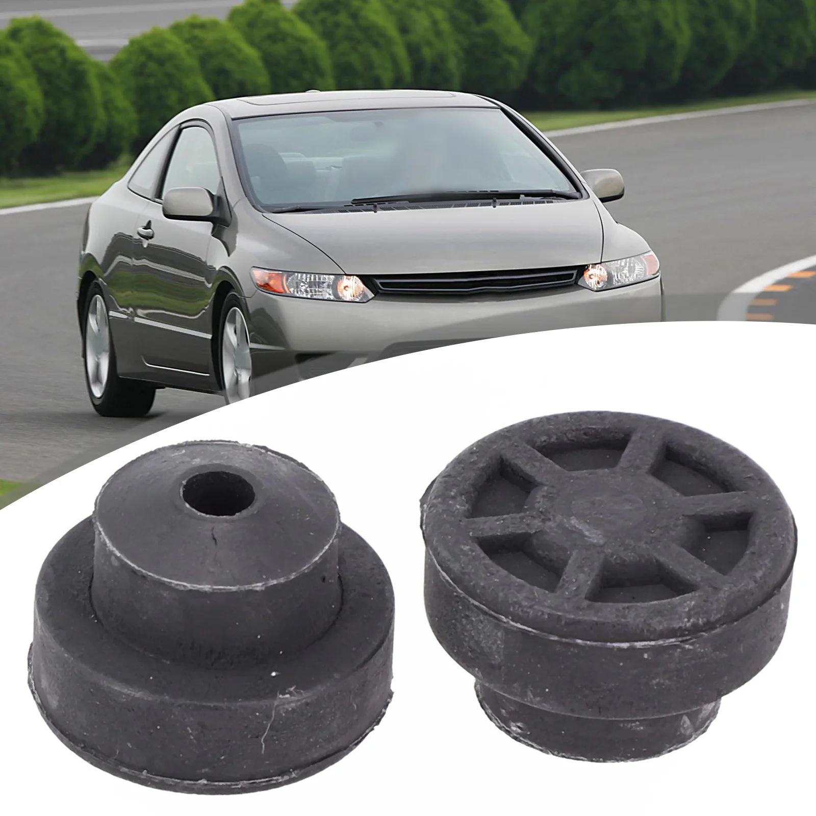 Pair-Of-Car-Engine-Condenser-Cushion-Plastic-Black-Mount-For-Honda ...
