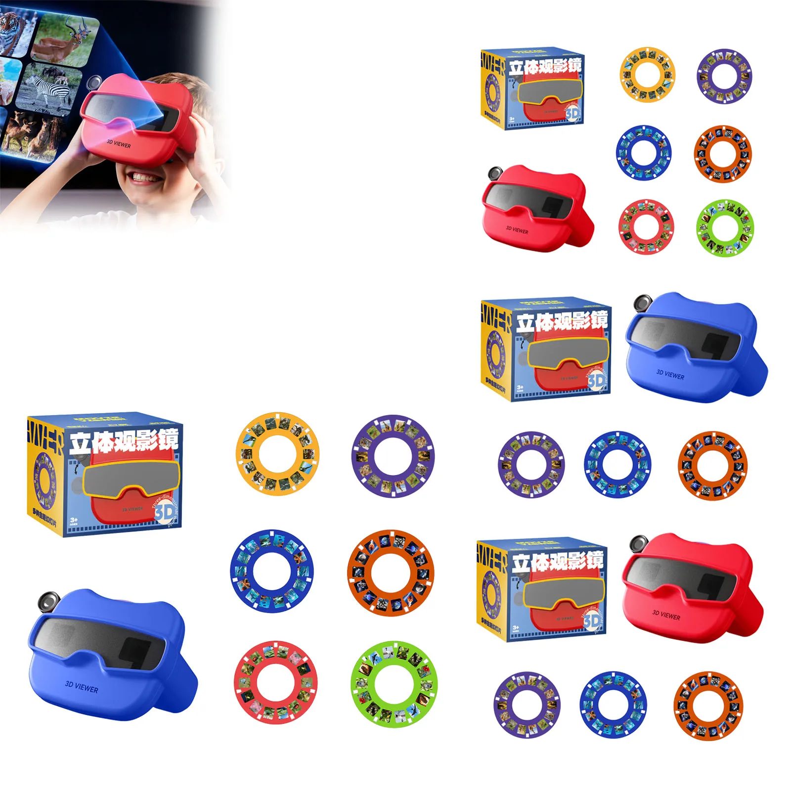 Colorful Cubes 3d Stereoscopic Viewer Toys Portabble Story Projection ...