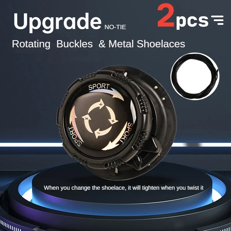 Rotating-Metal-Wire-Laces-Automatic-Buckles-Rope-Sneaker-Shoe-laces ...
