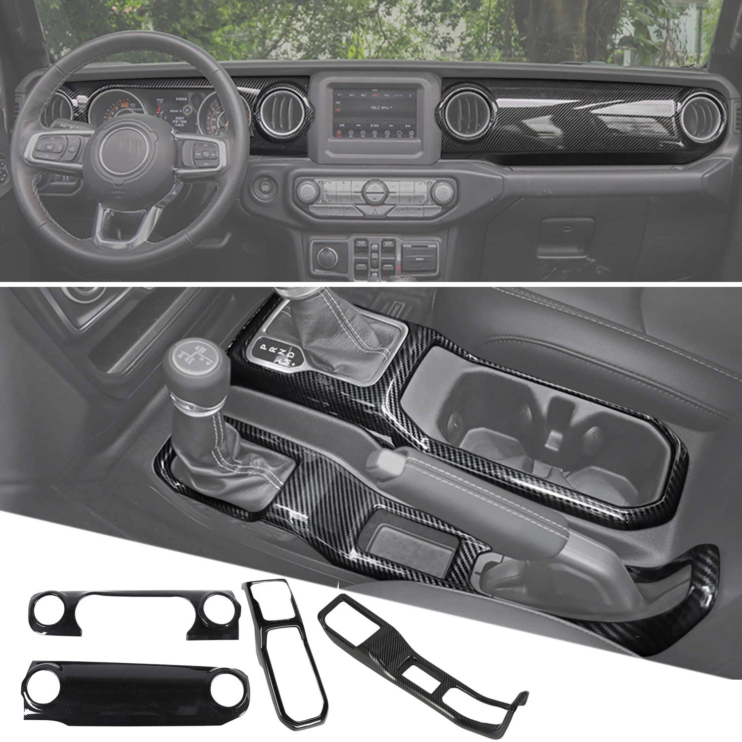 Car Center Console Dashboard 4WD Gear Shift Panel for Jeep Wrangler JL ...