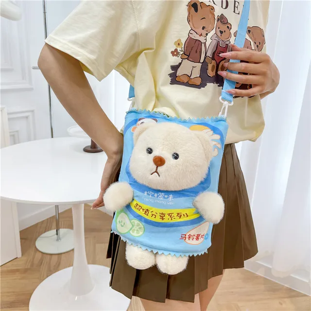 Cartoon New Potato Chip Bag Hamburger Creative Lady Backpack Shoulder ...