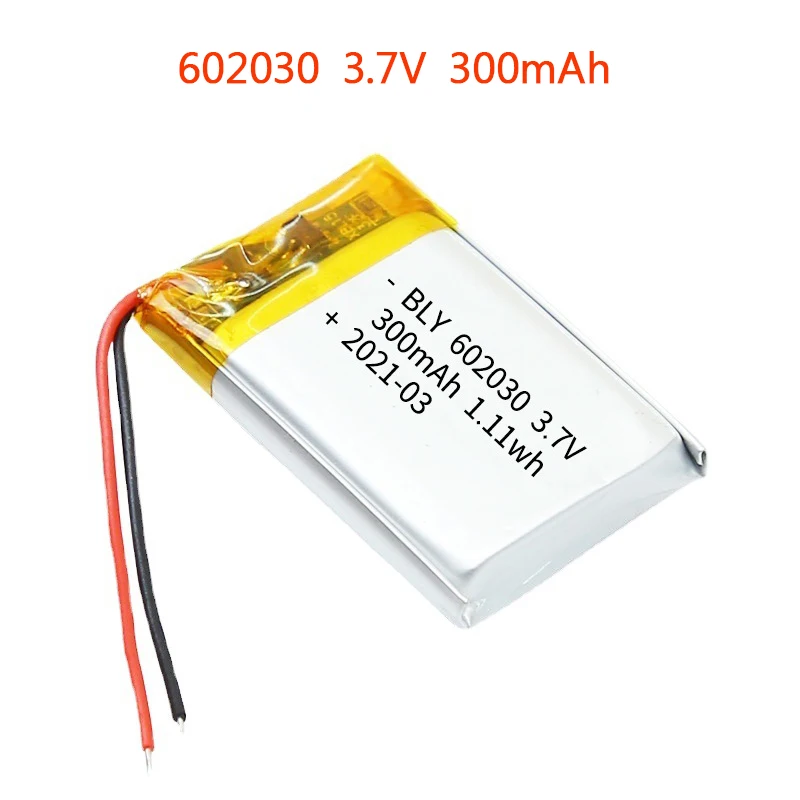 Prawdziwa pojemność 3.7V 300mAh 602030 polimerowy akumulator litowo ...