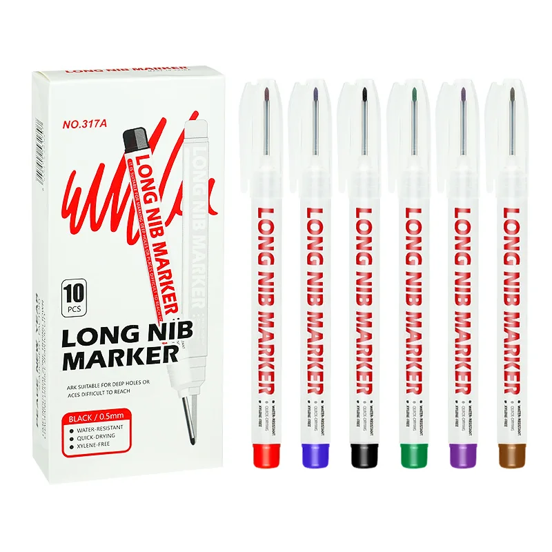 10Pcs 20mm Deep Hole Long Nib Head Markers For Metal Perforating Pen ...