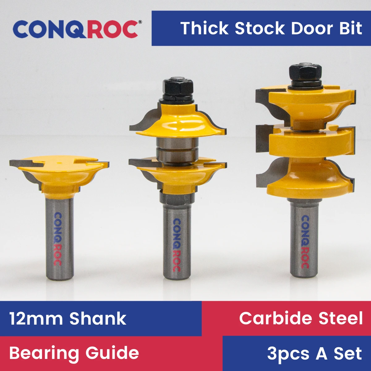 Woodworking Thick Stock Door Router Bits Set 12mm Shank Entry and ...