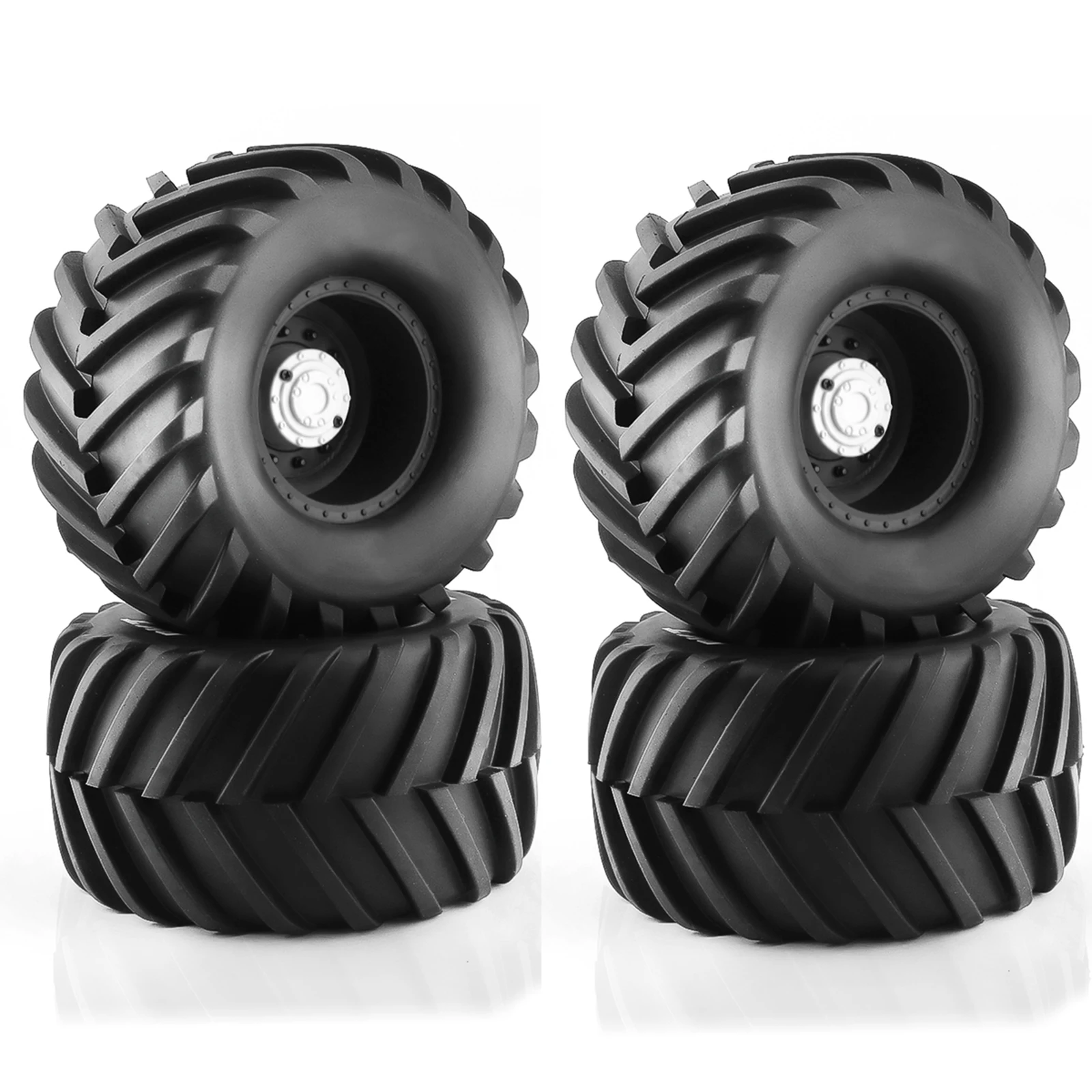 4PCS/Set Wheel Rim&Rubber Tires for 1/10 RC Monster Truck Car Tamiya ...
