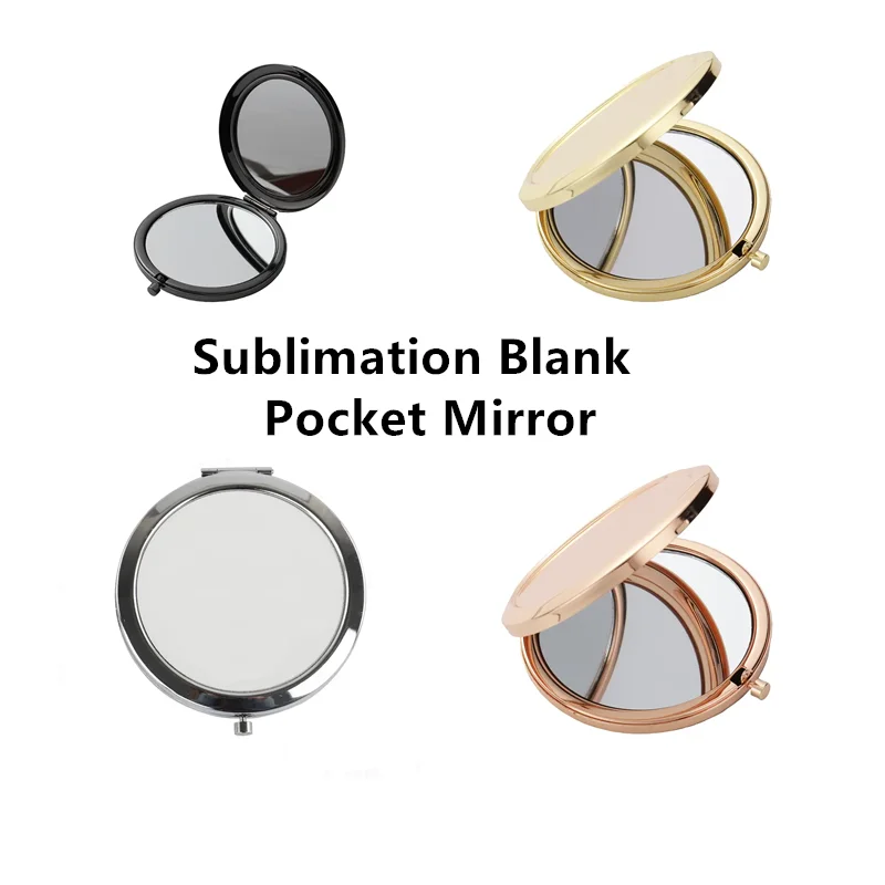 Sublimation Blank Mini Makeup Compact Pocket Mirror Metal Portable ...
