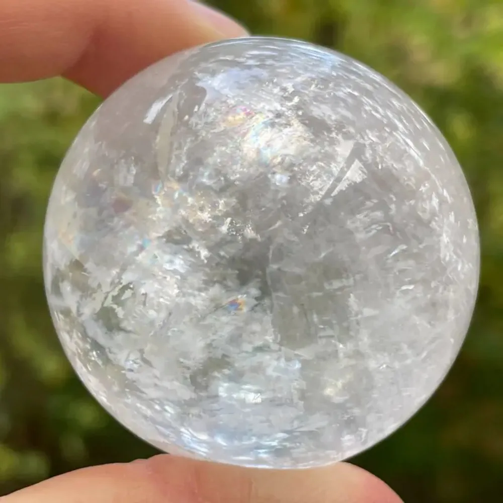 Natural Clear Calcite Sphere Iceland Spar Ball Optical Calcite Polished ...