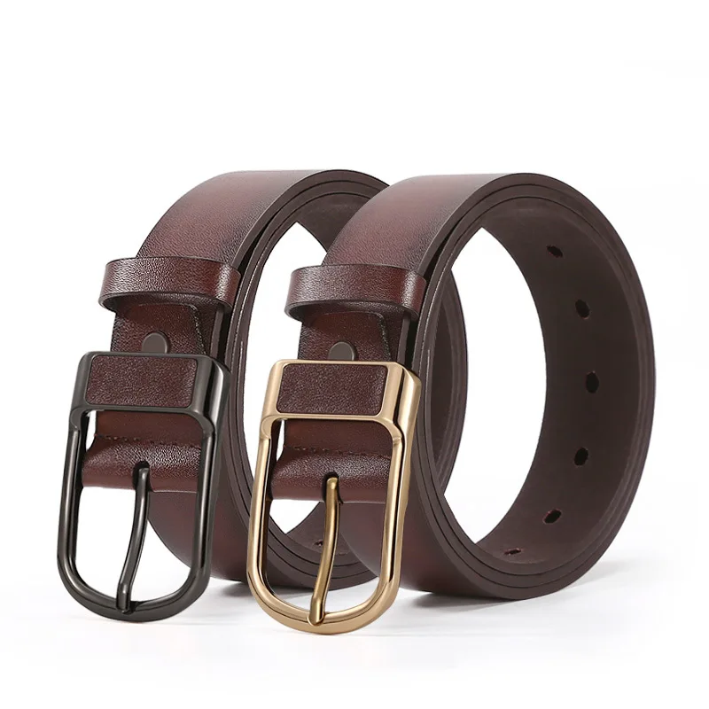 luxury fashion split leather belt for men business wedding dress pin ...