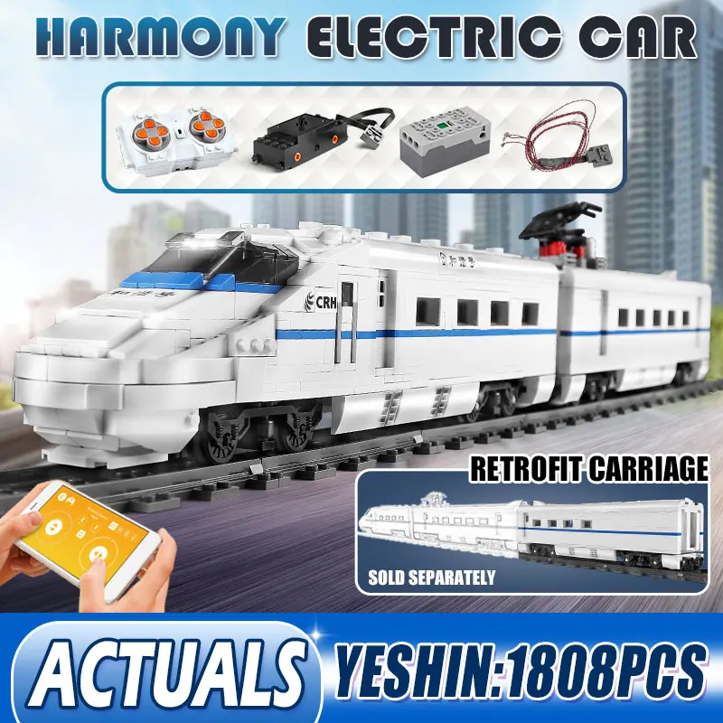 MOULD KING 12002 Technical Car Toys The RC Motorized CRH2 High-speed ...