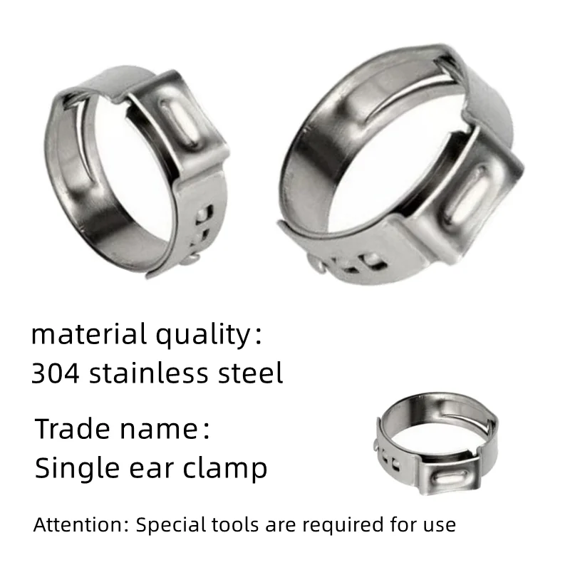 10pcs-304-stainless-steel-clamp-Single-ear-clamp-Endless-throat-Water ...