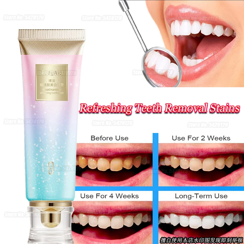 Bodyaid Niacinamide Whitening Toothpaste Refreshing Clean Teeth Men And ...