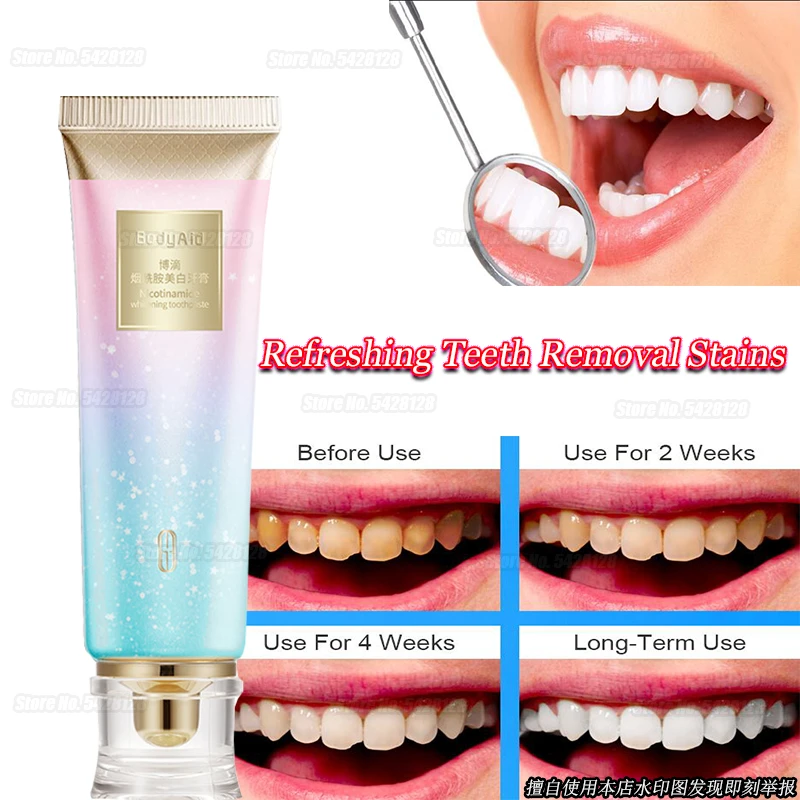 Bodyaid Niacinamide Whitening Toothpaste Refreshing Clean Teeth Men And ...