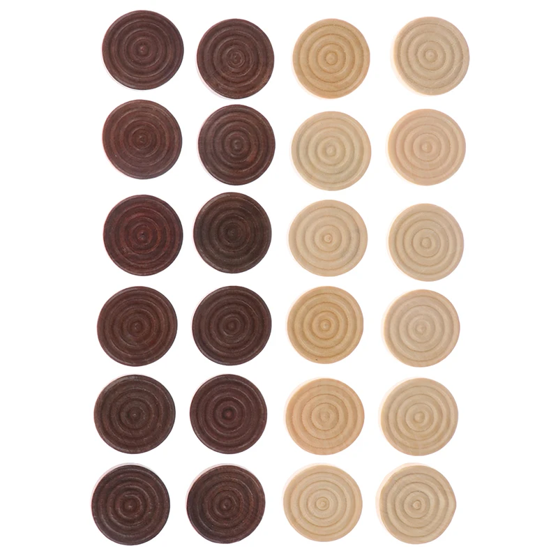 24Pcs-Set-Solid-Wooden-Round-Checkers-Pieces-Chess-Backgammon-Chess ...