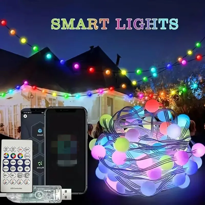 66-LED-Fairy-String-Lights-Outdoor-10M-WS2812b-Smart-RGB-Christmas-Lights-Decoration-Bluetooth ...