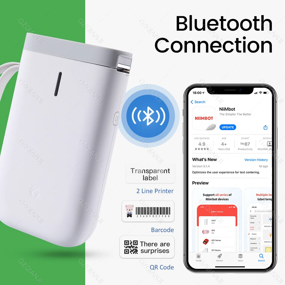 Nimbot-Label-Maker-D11-D110-with-Thermal-Label-Paper-Roll-Mini-Wireless ...