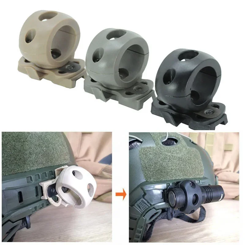 Tactical-Helmet-Flashlight-Holder-for-Fast-Mich-Helmet-Mount-Clamp-60 ...