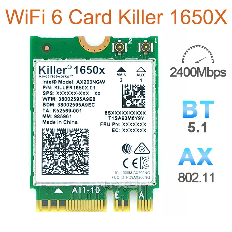 Used-For-Killer-Wi-Fi-6-AX1650-1650X-AX200NGW-2400mbps-Dual-Band ...