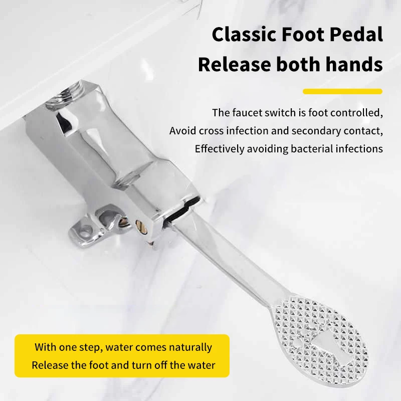 1Pc-Copper-Faucet-Basin-Floor-Mount-Single-Foot-Pedal-Hospital-Medical ...