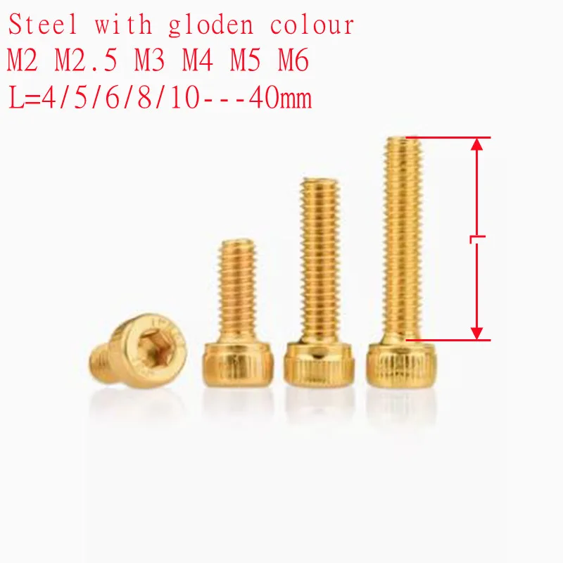 5pcs-20pcs-m2-m2-5-m3-m4-m5-m6-titan-vergoldete-Inbus-schraube-Innen ...