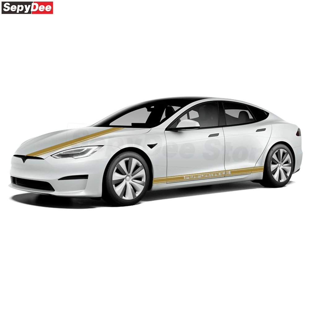 Performance Edition Car Hood Bonnet Door Side Skirt Stickers for Tesla ...