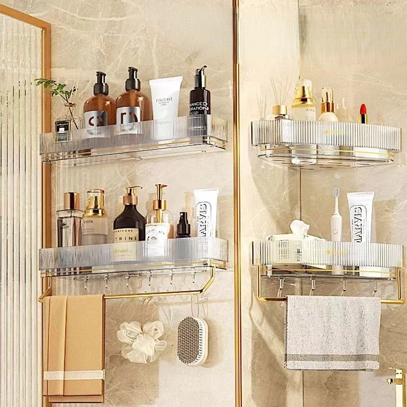 Light-Luxury-Bathroom-Transparent-Shelf-Free-Punching-Bathroom-Triangle ...