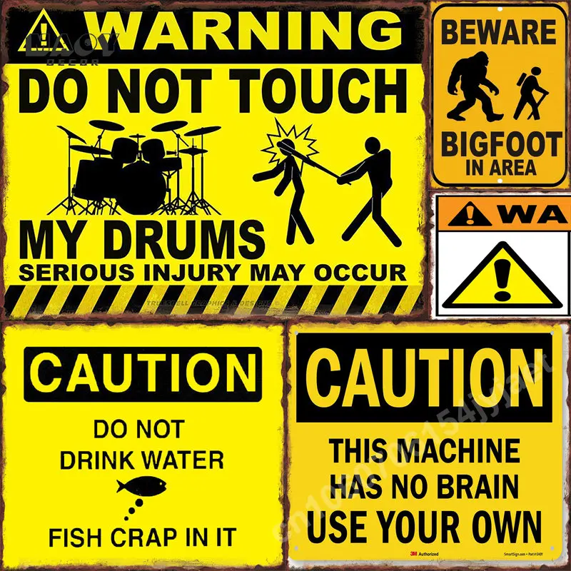 Warning-Tin-Sign-Vintage-Posters-Metal-Signs-Decorative-Metal-Plates ...