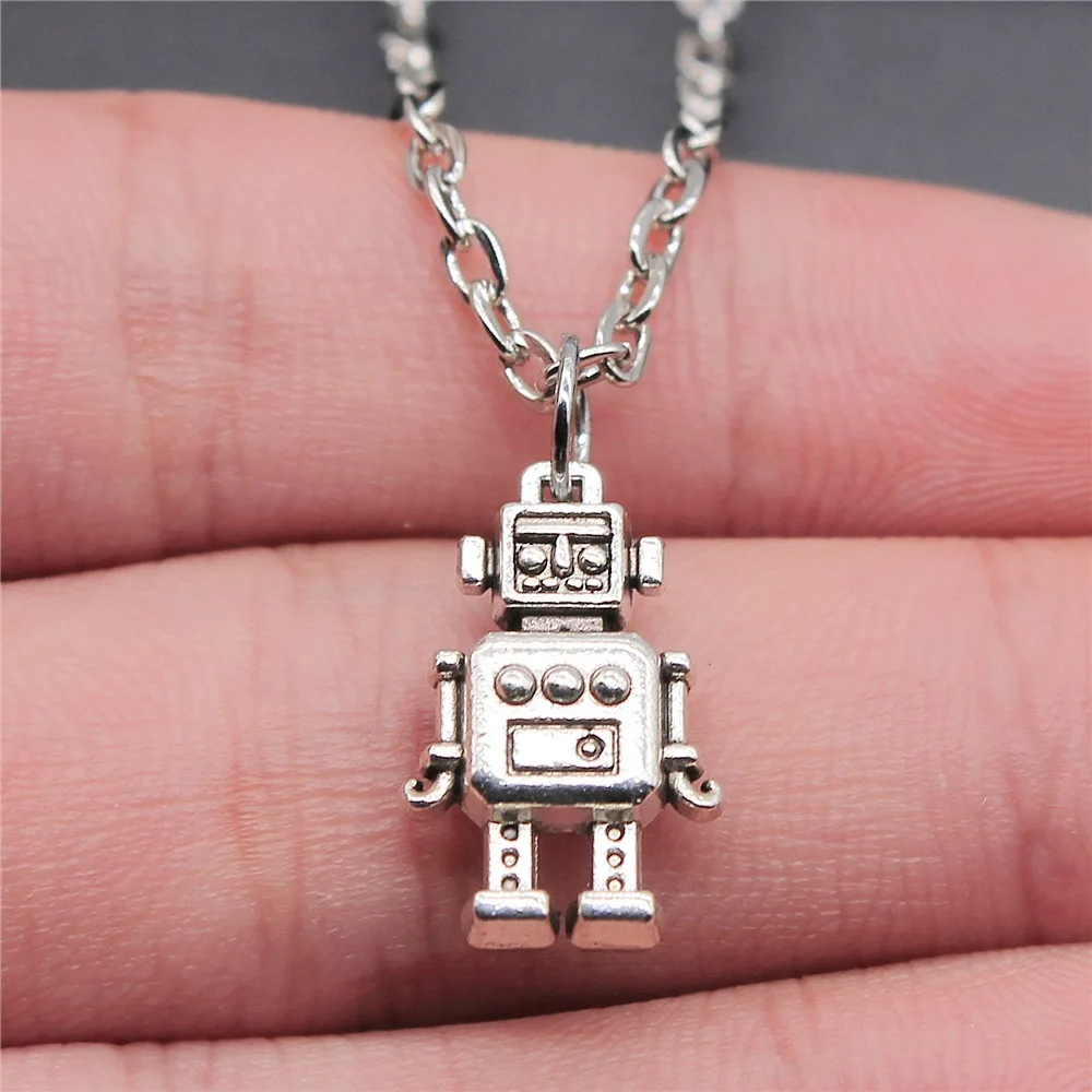 Pendant Necklace Jewelry | Robot Pendant Necklace | Robots Necklace ...