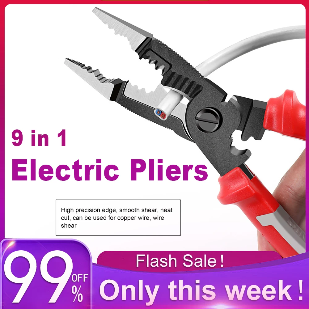 9-in-1-Multifunktions-Elektriker-Zange-Lange-Nase-Zangen-Kombination ...