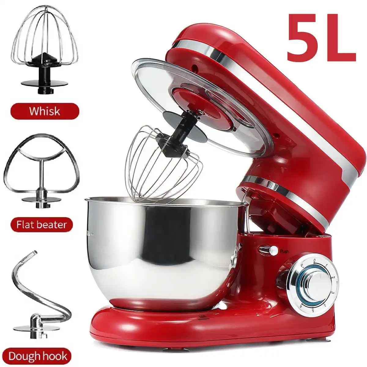 110V-Stand-Mixer-5L-Stainless-Steel-Bowl-Cream-6Speed-Professional ...