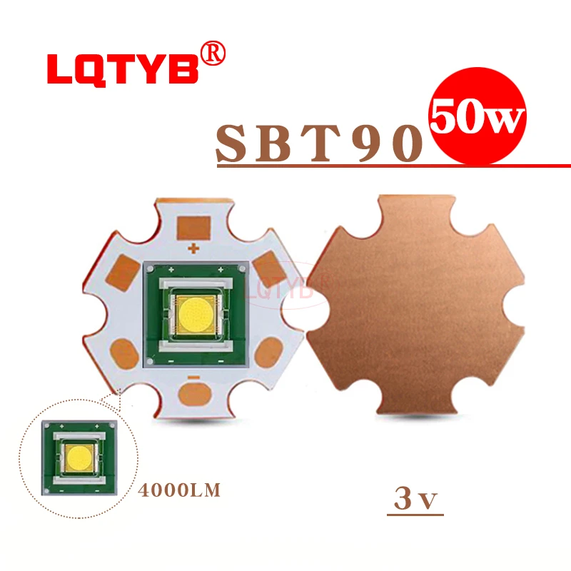 SBT90-laser-lamp-bead-9090-flat-glass-top-chip-50W-LED-SMD-diode-DC3V ...