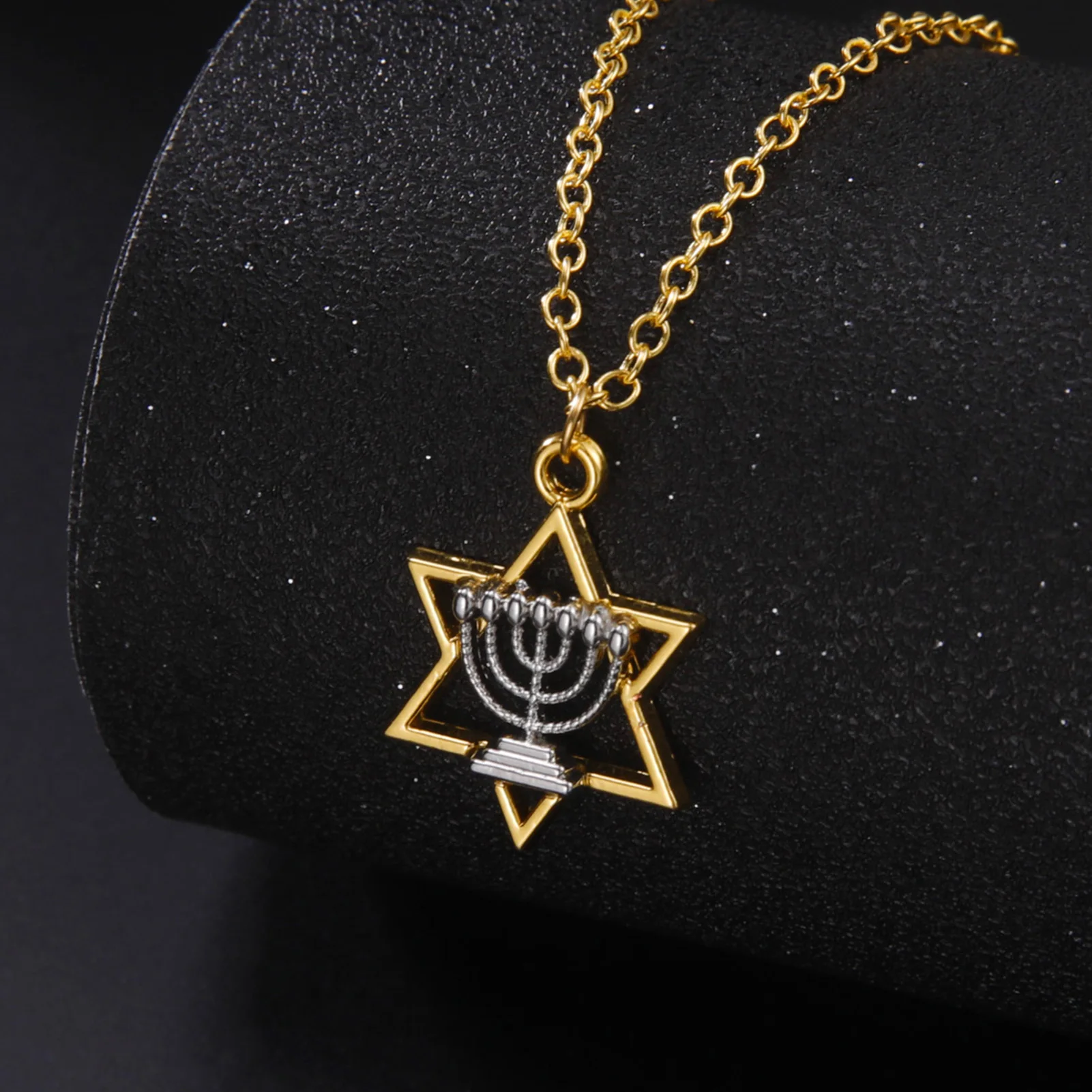 LIKGREAT-Star-Of-David-Menorah-Candles-Necklace-Hebrew-Jewish-Jewelry ...