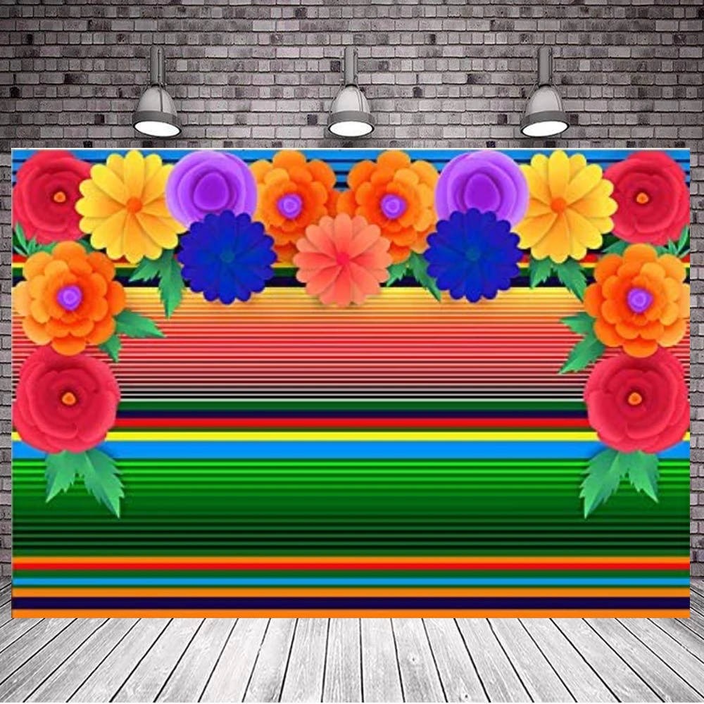 Mexican Fiesta Theme Stripes Photography Backdrop Cinco De Mayo ...