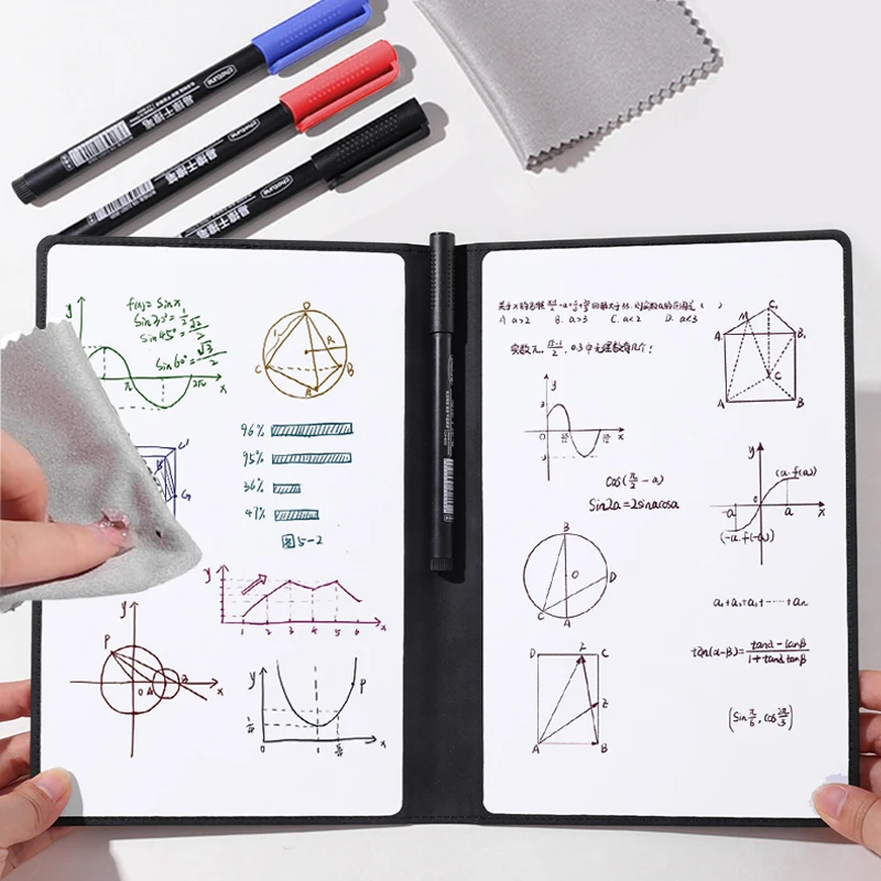 A5-Reusable-Whiteboard-Notebook-Leather-Memo-with-Whiteboard-Pen ...