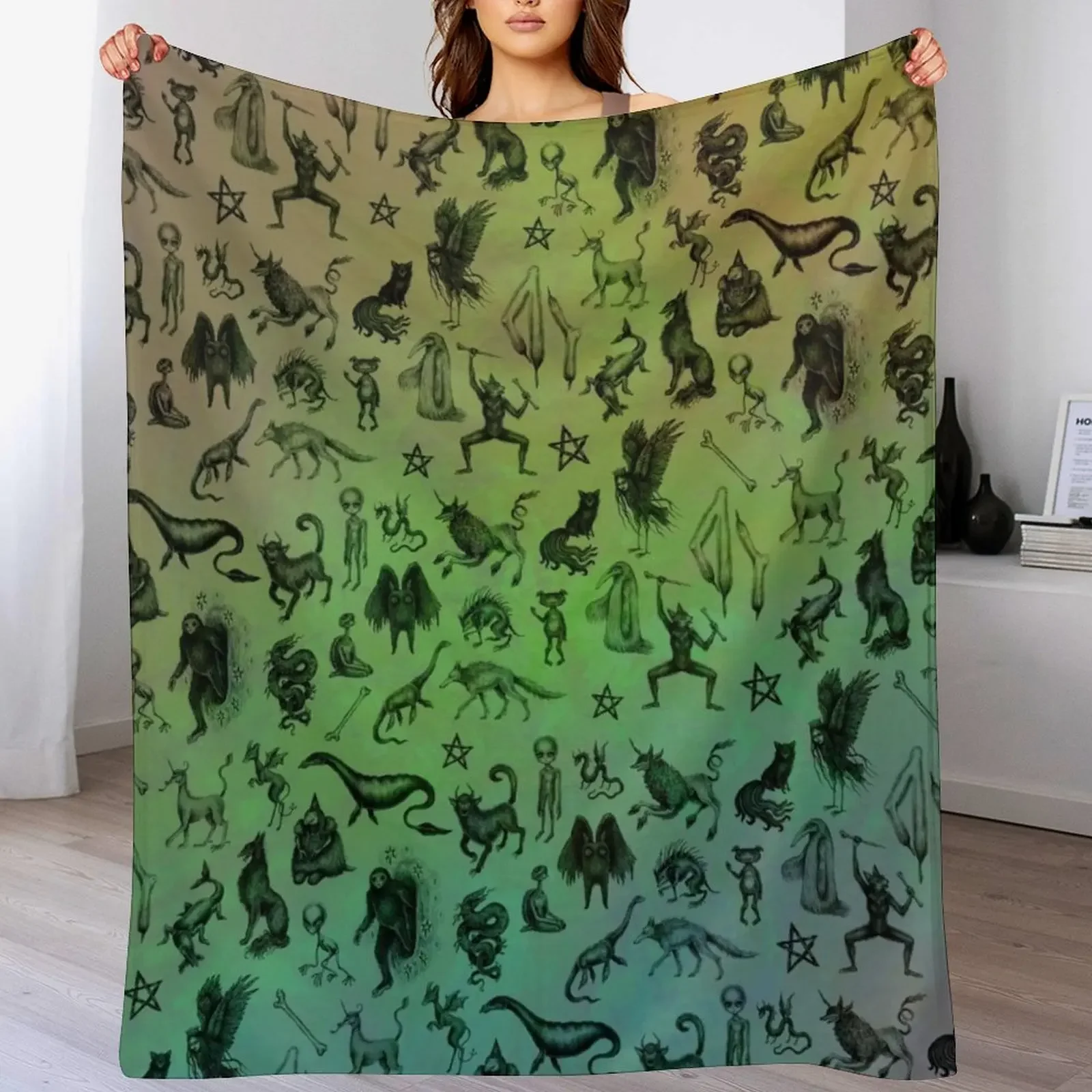 Rainbow Cryptids Throw Blanket valentine gift ideas Loose Weighted ...
