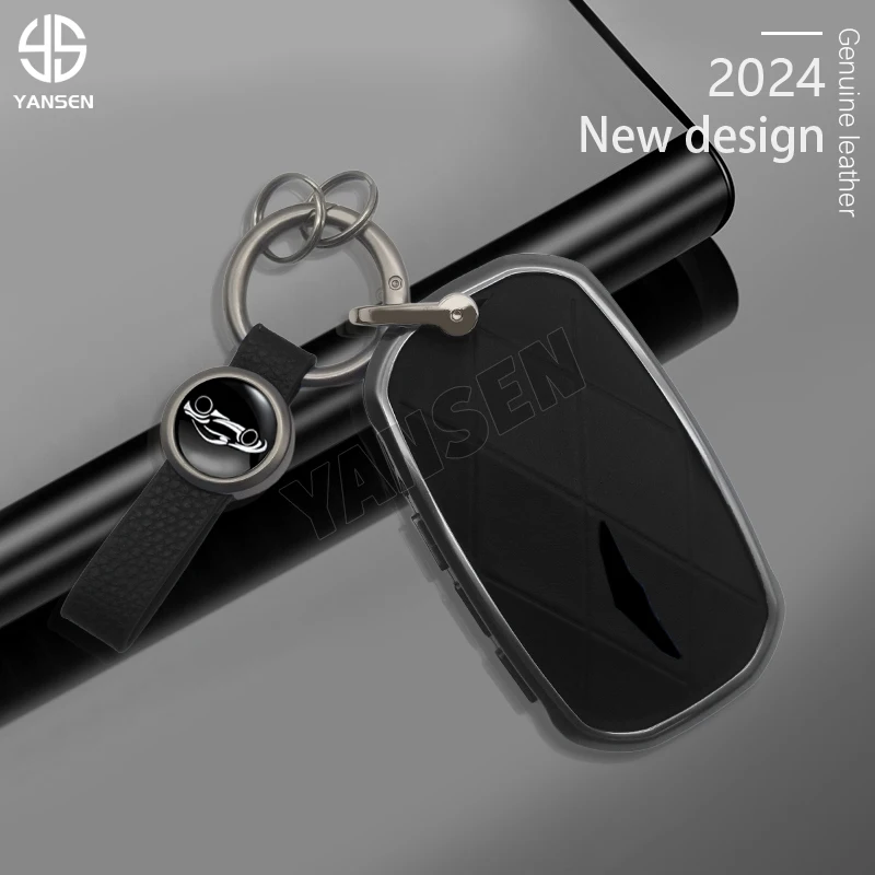 Genuine-Leather-Alloy-Key-Case-Cover-For-2024-Hyundai-Genesis-G70-G80 ...