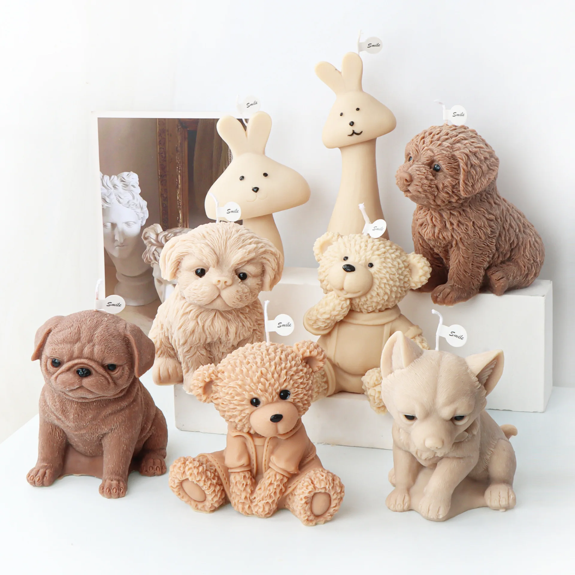 Pet-Dog-Silicone-Mold-para-Vela-Artesanal-Sab-o-De-Gesso-Resina-Ep-xi ...