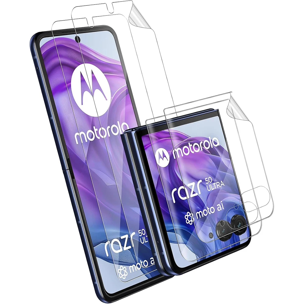 4-in-1-Hydrogel-Film-For-Motorola-Razr-50-Ultra-Soft-HD-Clear-Front ...