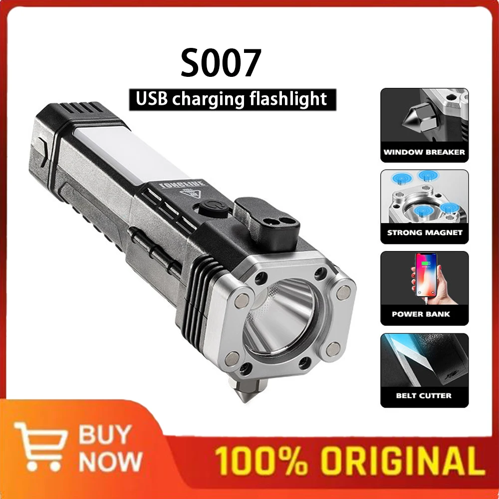 Mini LED Strong Light Multifunctional Flashlight 4 IN 1 COB Super ...