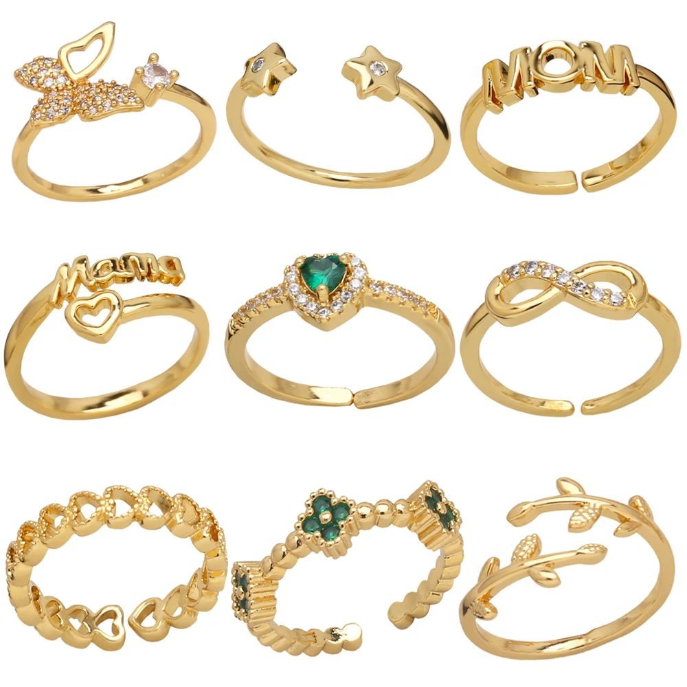 FLOLA-Exquisite-CZ-Crystal-Infinity-Rings-for-Women-Gold-Plated-Rings ...