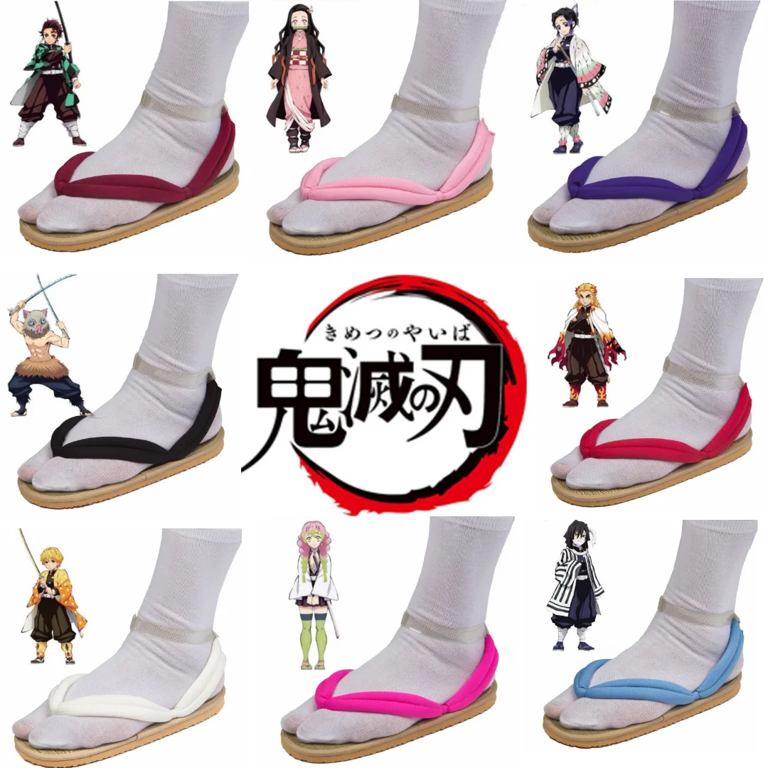 Anime Adults Children Cosplay Slippers Shoes Demon Slayer Tanjirou ...