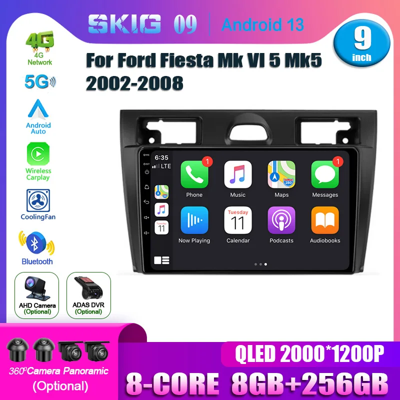 Android-13-0-Car-Radio-For-Ford-Fiesta-Mk-VI-5-Mk5-2002-2008-Multimedia ...