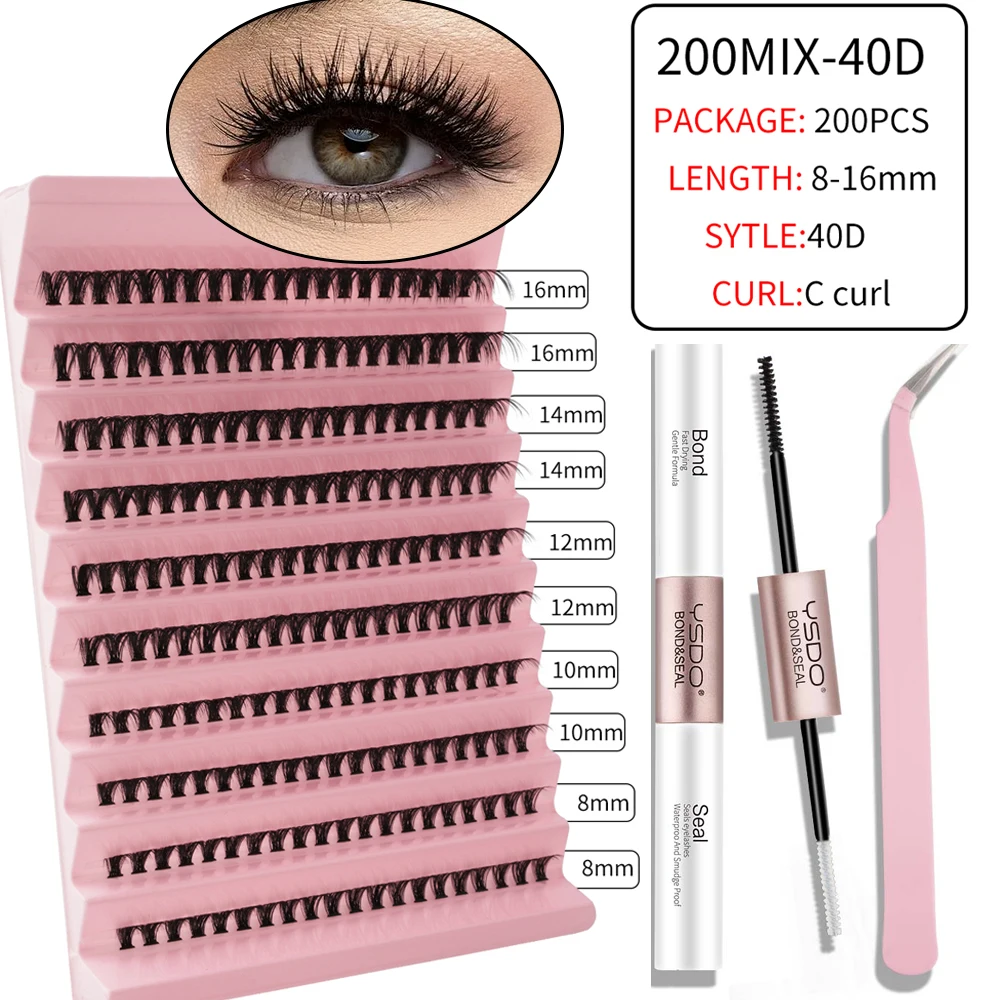 20-30-40-50D-Cluster-Individual-Lashes-10-Rows-Natural-Grafting ...