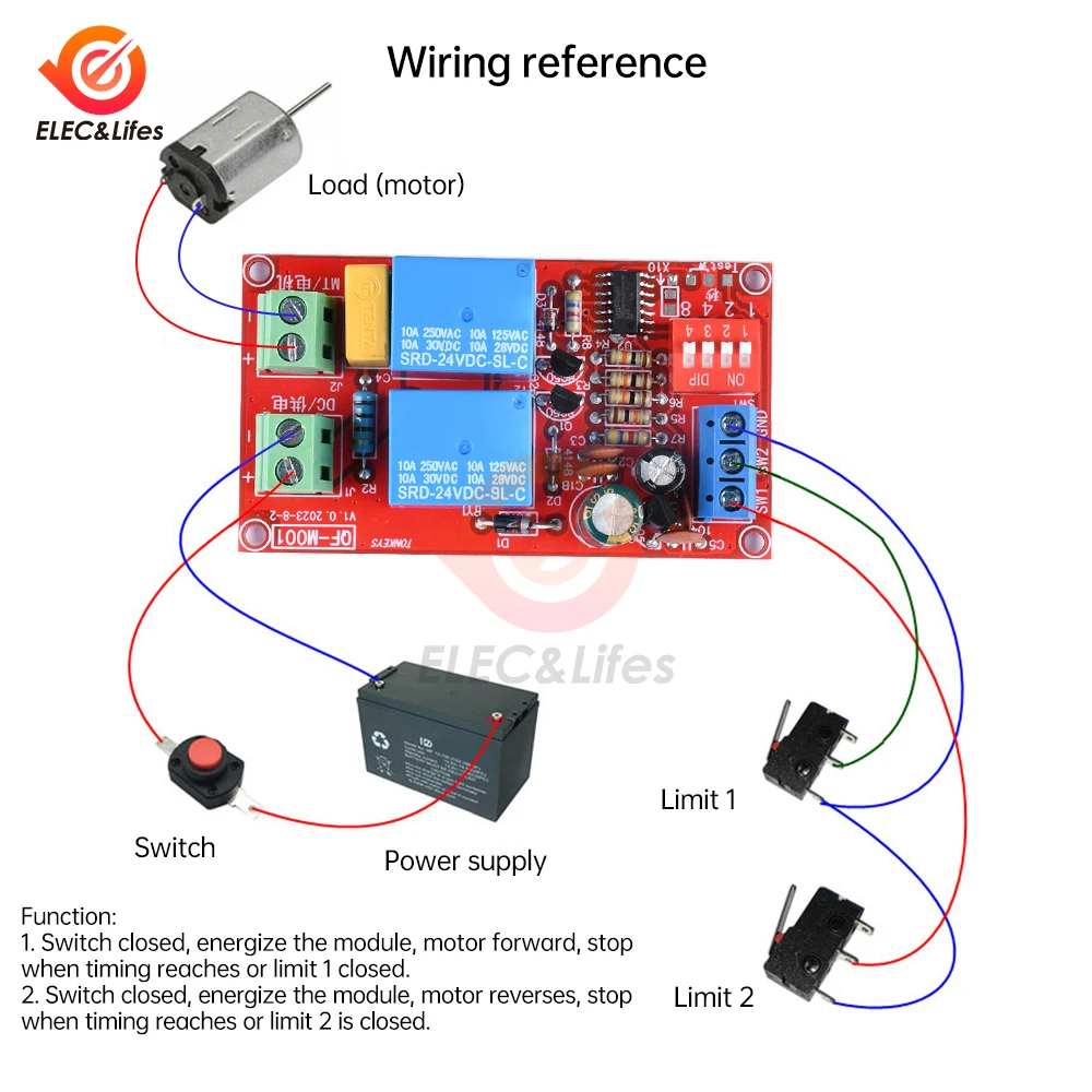 5-12-24V-DC-Motor-Controller-Relay-Board-Forward-Reverse-Control-Limit ...
